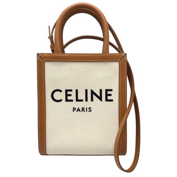 Celine | Bags | Celine Mini Partical Cover Canvas Tan Calf | Poshmark
